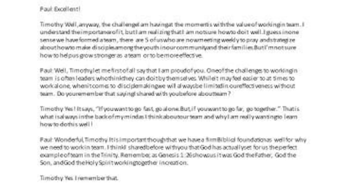 Developing Teams - orality script