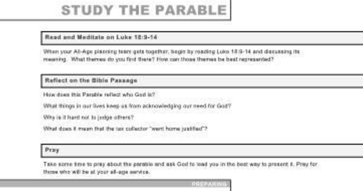Parables of the Kingdom - family service 3- The Pharisee and the Tax ...